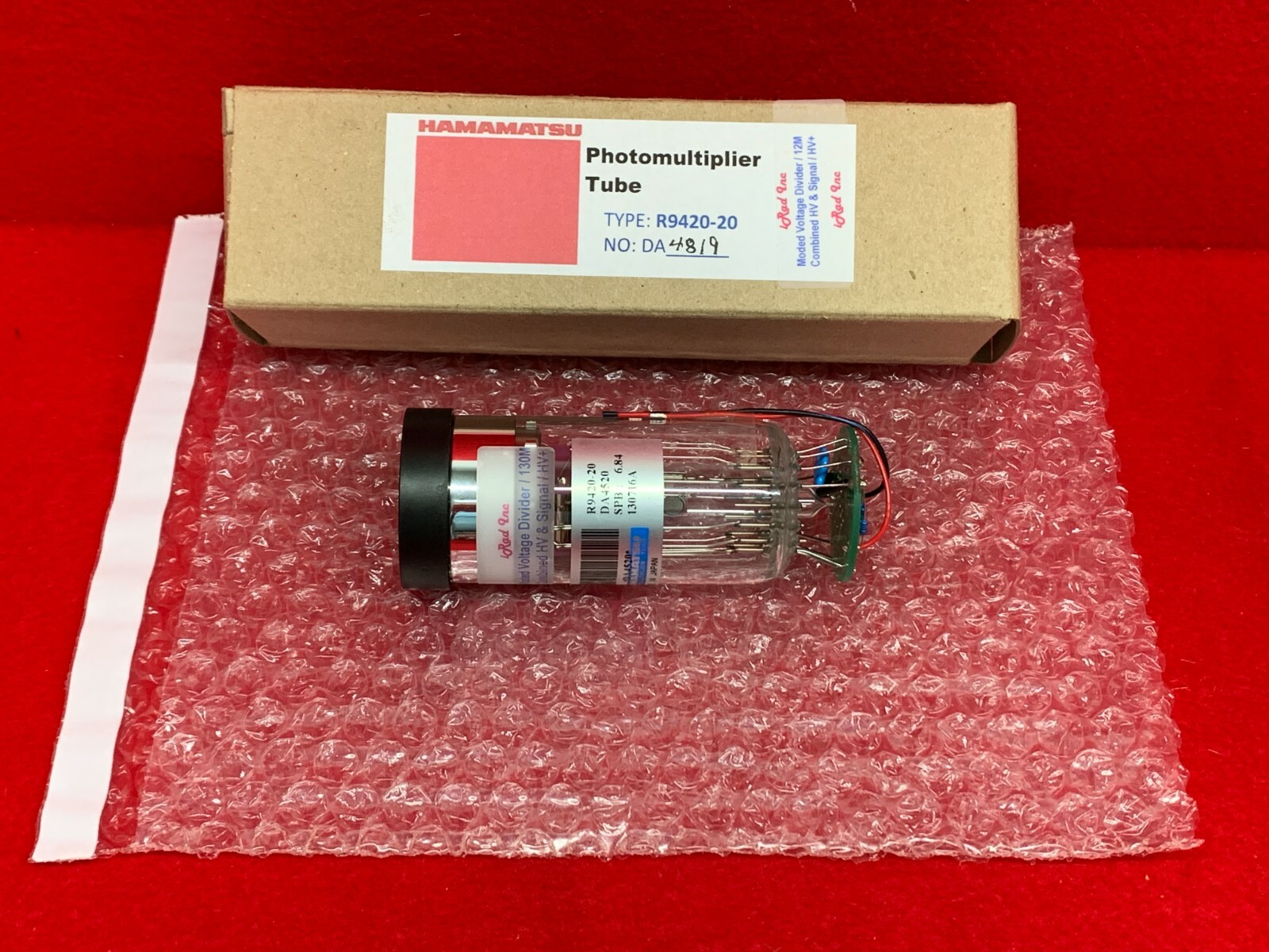 HAMAMATSU R9420 Photomultiplier Tube 1-1/2" (38mm) Spectroscopy PMT w ...