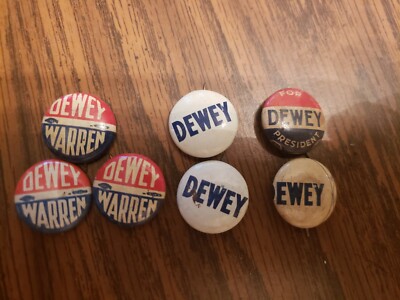 Lot of 7 Vintage Dewey/Warren Campaign Buttons | eBay