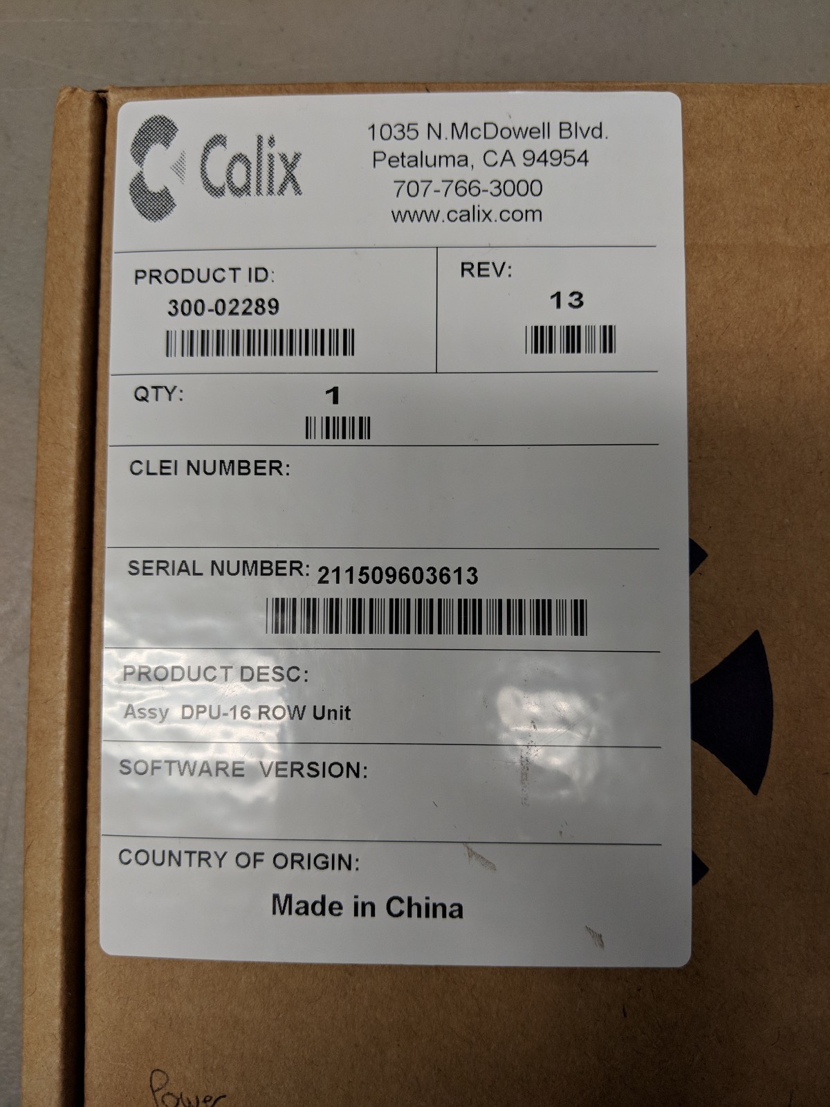 Calix 300-02289 REV 13 Assy DPU-16F ROW Unit (WE BUY AND SELL CALIX ...