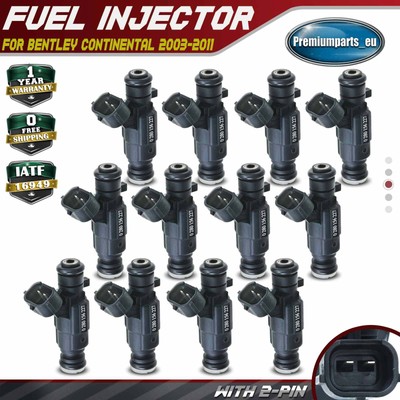 12x Flow Matched Fuel Injector for Bentley Continental 2003-2011 W12 6 ...