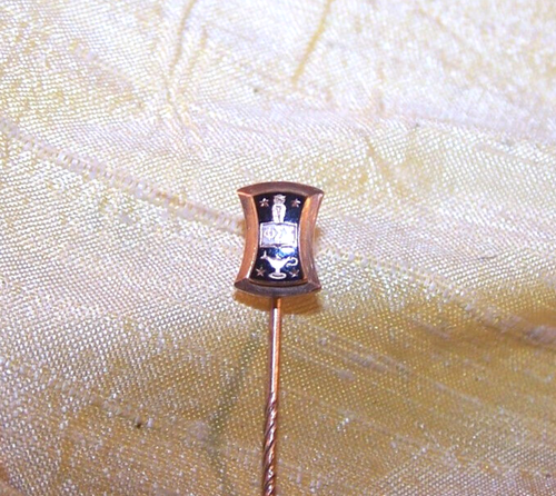 ANTIQUE Phi Sigma Chi fraternity / sorority 14K gold stick pin / badge ...