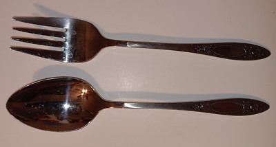 Oneida Community VIGNETTE Stainless Burnished Oval Roses Large Serve ...