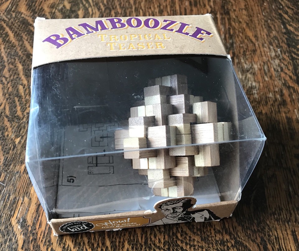 Bamboozle Tropical Teaser, bamboo wooden brain teaser puzzle | eBay UK