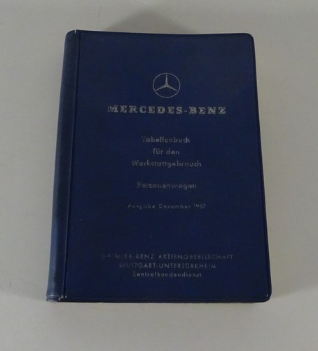Tables Book Mercedes Benz Car W186 W188 R121 190 SL, Ponton, 300 SL ...