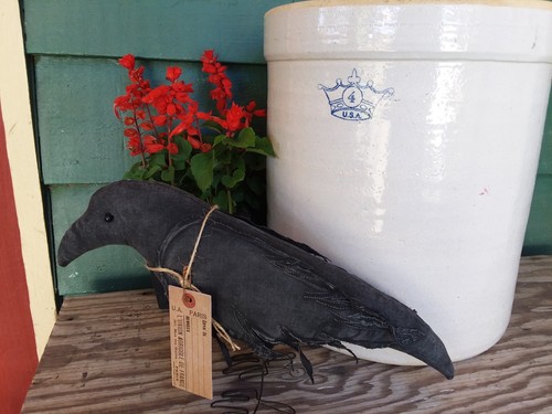Primitive Raven Crow Raggedy Wing Bird Doll Ornie Country Farm Rustic ...