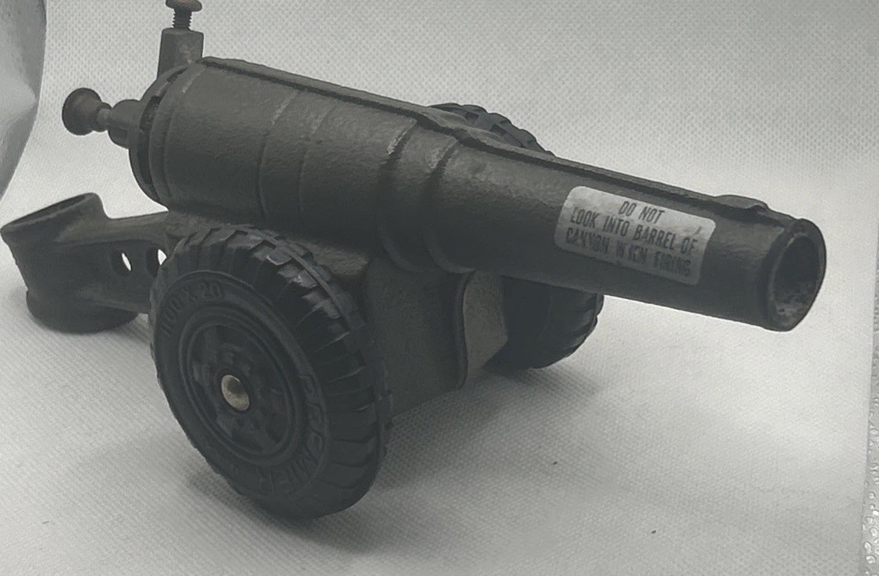 Vintage USA 1940's Big Bang Carbide Toy Cannon Cast Iron Premier 60MM ...
