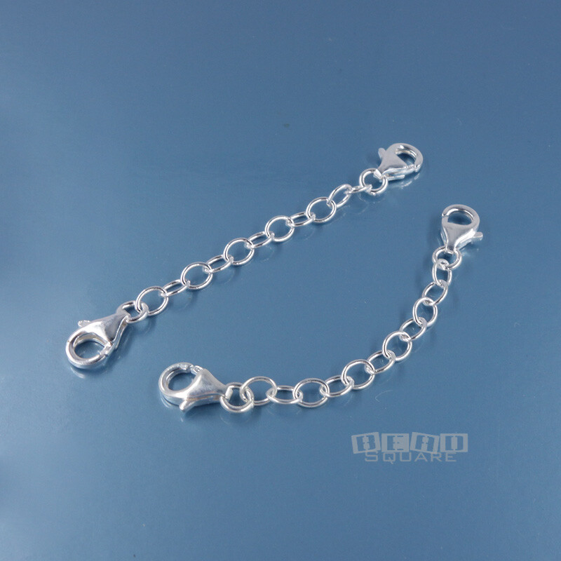 2 Sterling Silver Lobster Claw Clasps Safety Chain, Connector, Extender ...