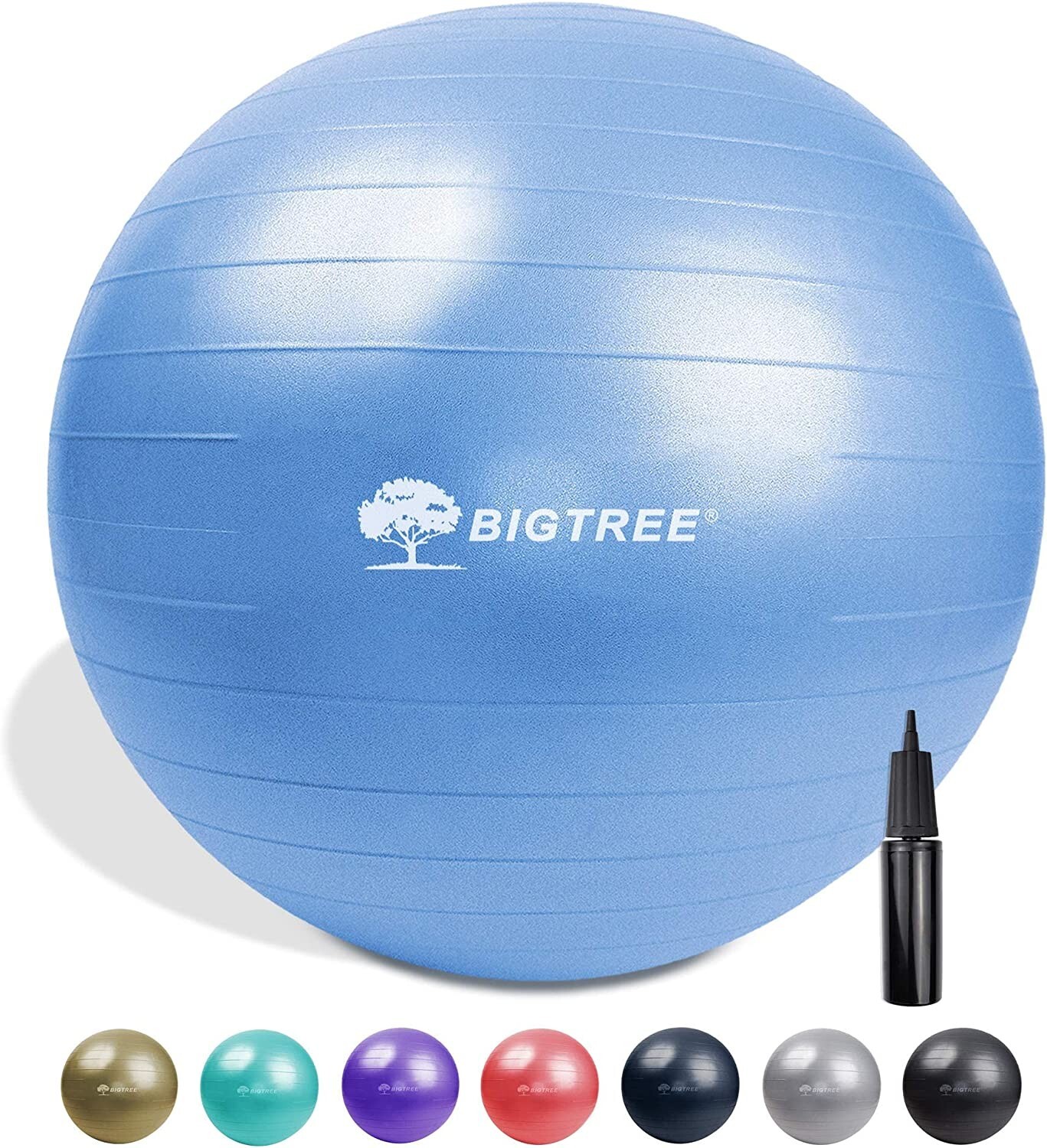 25.5″ (65cm) Yoga Ball Exercise Core Stability Strength Anti-Burst Blue ...