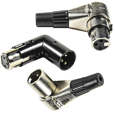 3-Pin XLR Adjustable Angle Connector Adapter (3 Models: Male Female ...