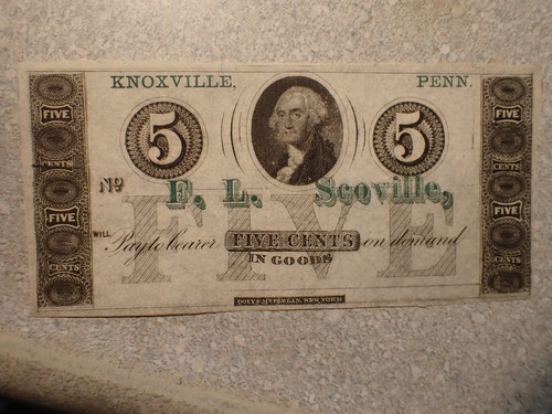 Five Dollar Script F. L. Scoville Knoxville PA Note | eBay