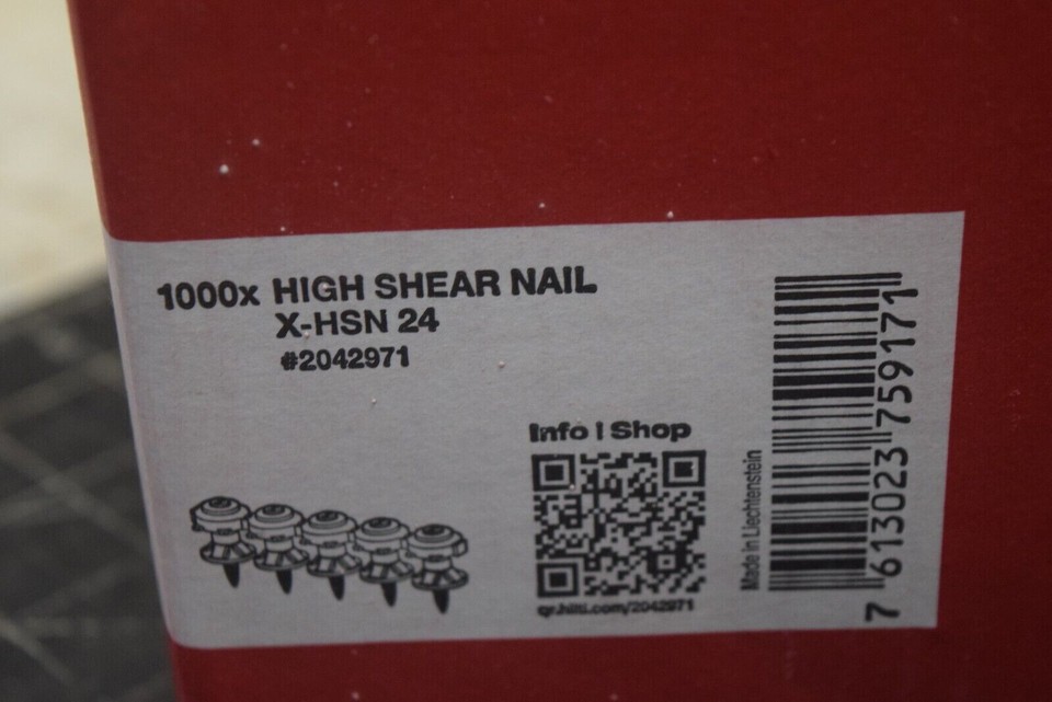 HILTI X-HSN 24 METAL DECK FASTENERS for DX9 (COLLATED) 1000qty #2042971 ...