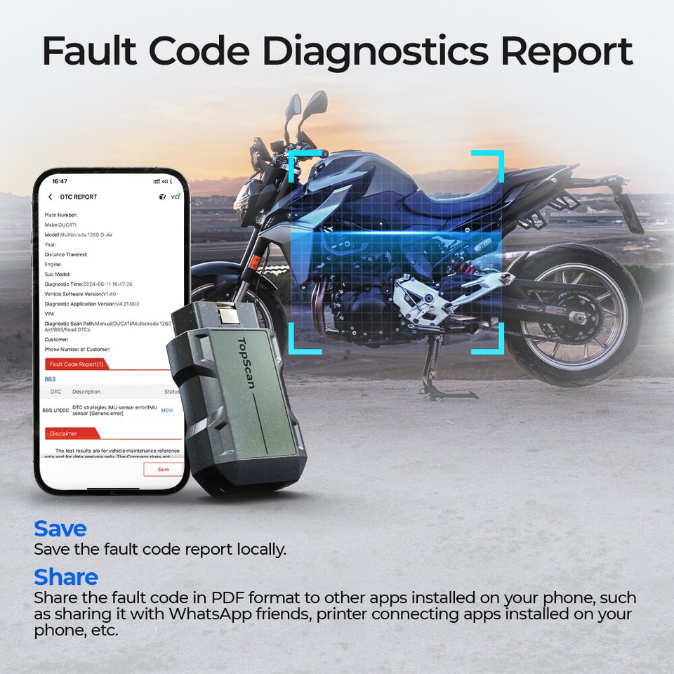 2025 TOPDON OBD2 Motorcycle Diagnostic Scanner Code Reader for BMW ...