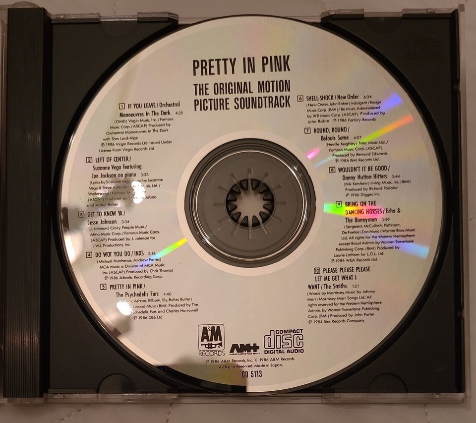 Pretty In Pink, Original Motion Picture Soundtrack CD (1986, A&M ...