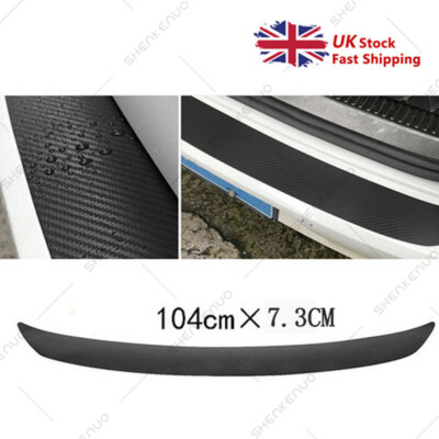 Car Rear Bumper Sill Plate Trim Strip Cover Carbon Fiber Scratch ...
