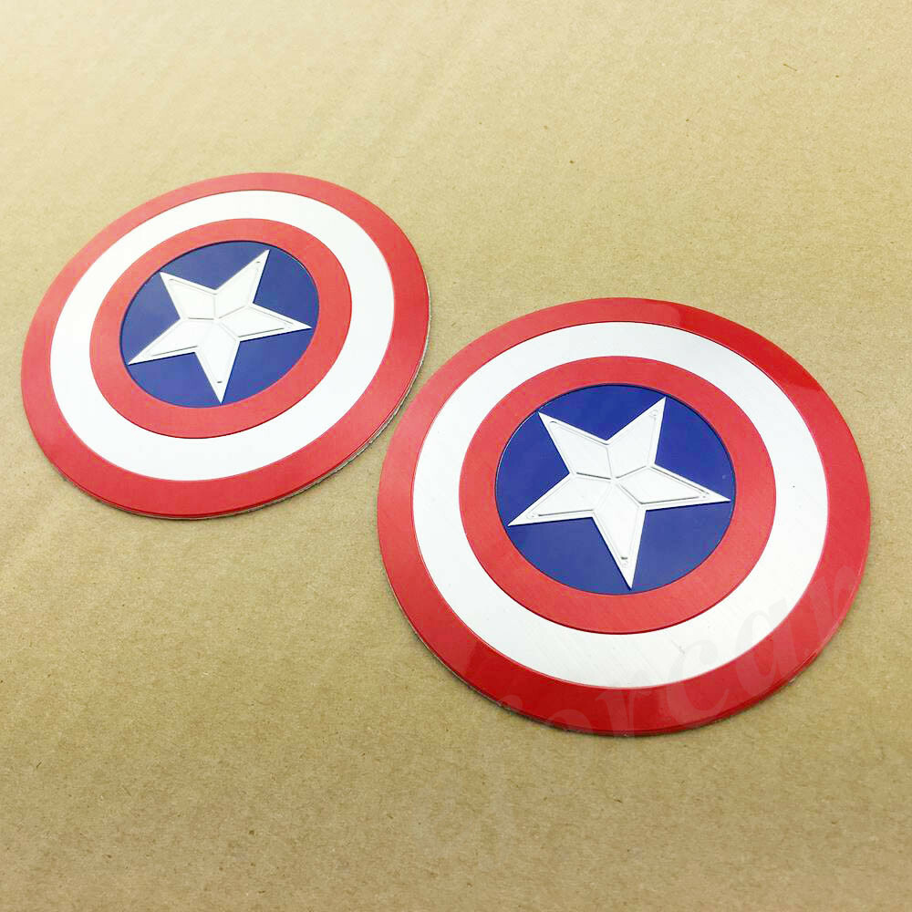 2pcs Aluminum Captain America Shield Emblem Car Badge Motorcycle Decal ...