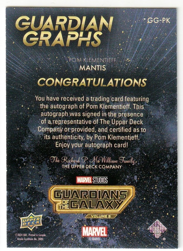 2024 24 Guardians of the Galaxy Guardian Graphs - Pom Klementieff as ...