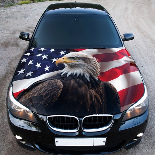 Eagle American Flag Hood Wrap Decal Vinyl Sticker Patriotic For Car and ...