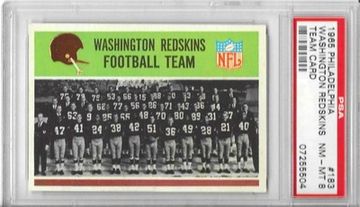 1965 Philadelphia Gum #183 Washington Redskins Team Card PSA 8 NM-MT | eBay