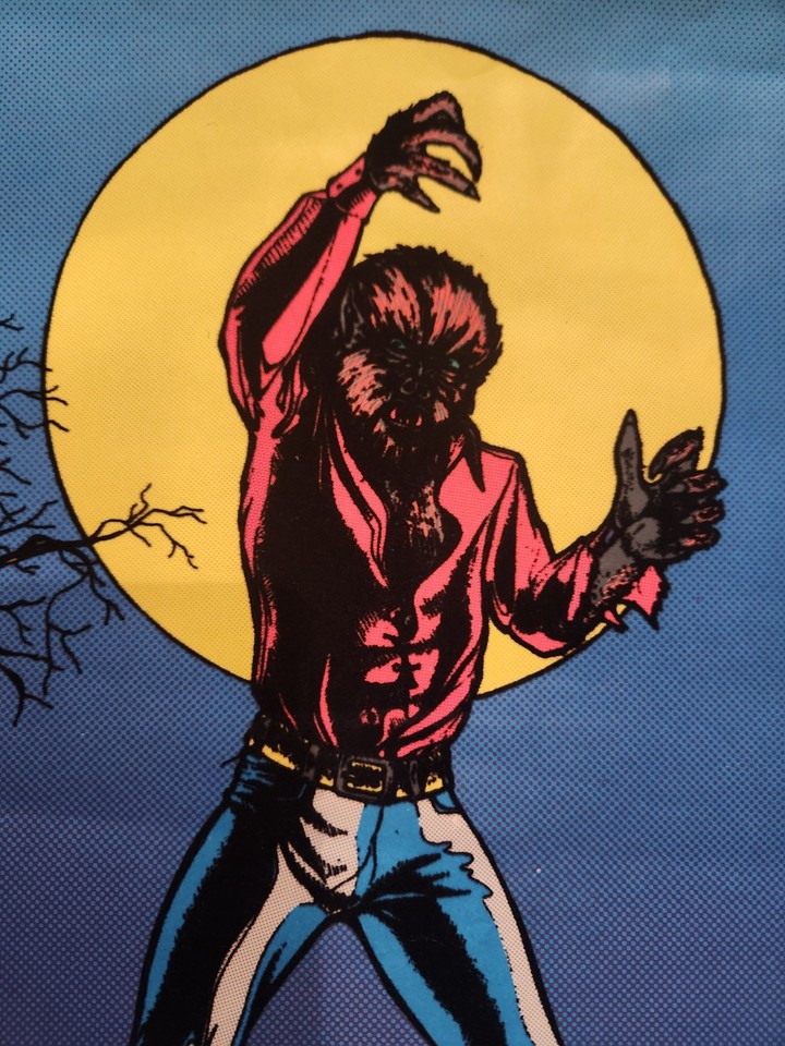 Original Vintage Poster Neon Werewolf 1976 Pro Arts Black Light Head ...