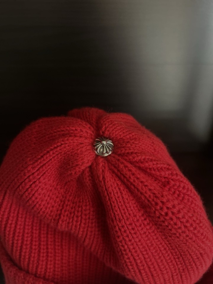 Chrome Hearts Triple Star Leather Patch Sludge Beanie ' Red Black ...