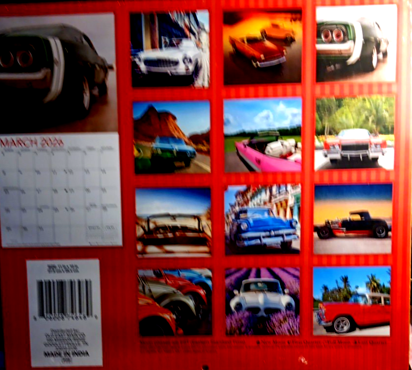 2026 Cars Wall Calendar 20" X 11" | eBay