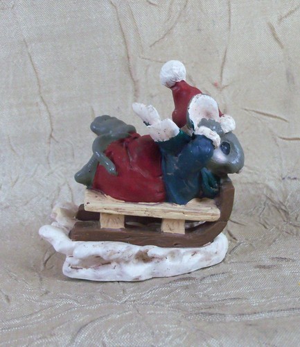 MouseKins Three Vintage Mini Resin Christmas Mouse Figurines & Ornament ...