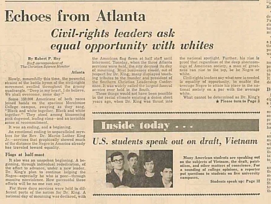 Martin Luther King Assassination Civil Right Equal Rights April 11 1968 ...