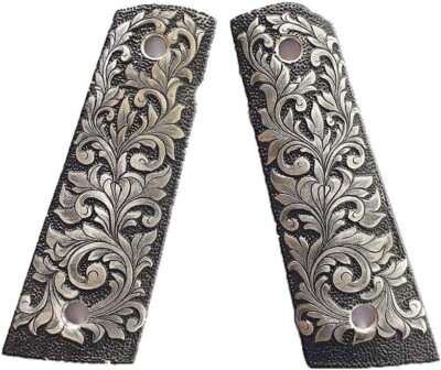 Paras Aluminum Hand Engraved 1911 grips Fit with S&W Colt Kimber ...