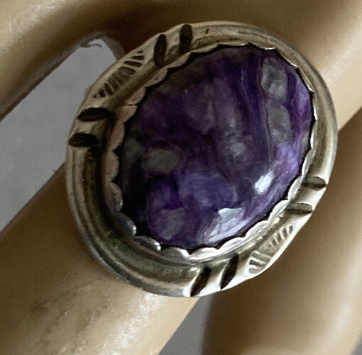 Vintage Nice Navajo Cynthia Begay CB Sterling Silver Charoite Ring Size ...