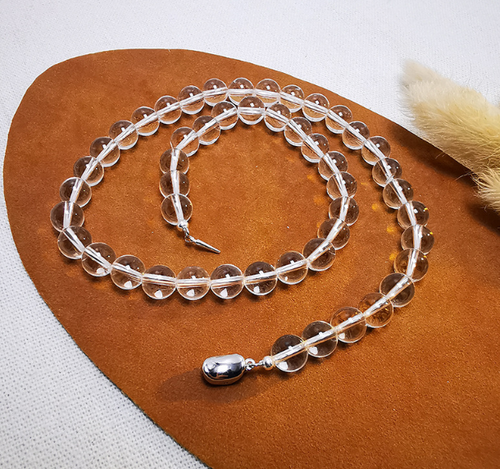 10mm Natural Clear Rock Crystal Quartz Round Gems Beaded Necklace 14-48 ...