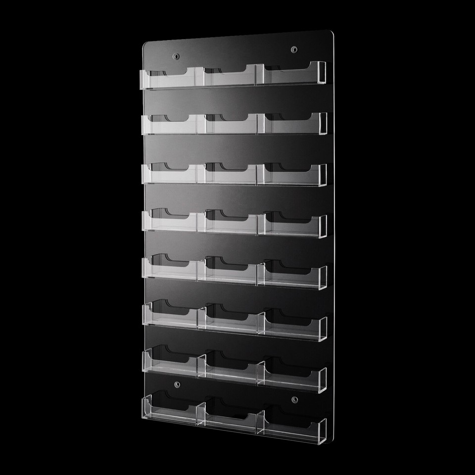 24 Slots Vertical Business Acrylic Card Holder Wall Mount Rack Card ...