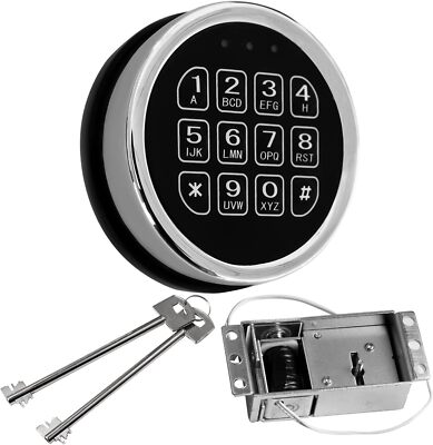 Gun Safe Lock Replacement Chrome Keypad Solenoid Safe Lock with 2 ...