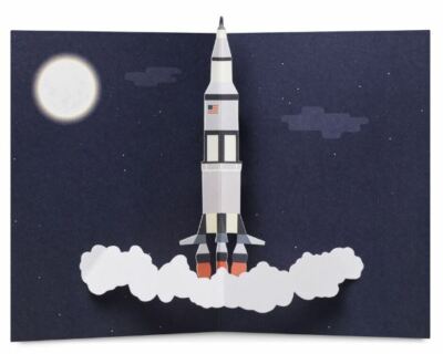 Pop-up card Out of This World Rocket ship card blank card notecard ...
