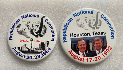 Republican Convention RNC 1984 Dallas Texas Campaign Pin Button 1992 ...