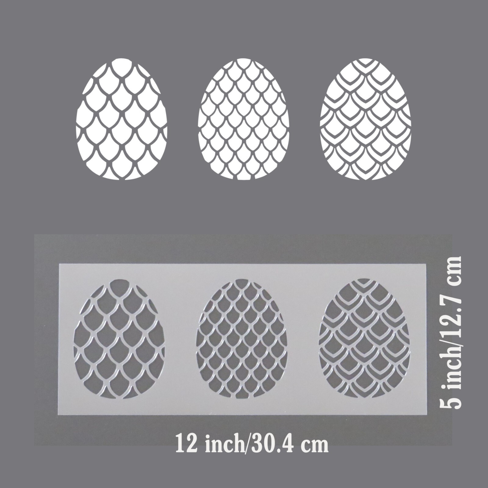 3 in 1 Baby Dragon Eggs STENCIL Template 3 scale types Cute/Fantasy ...