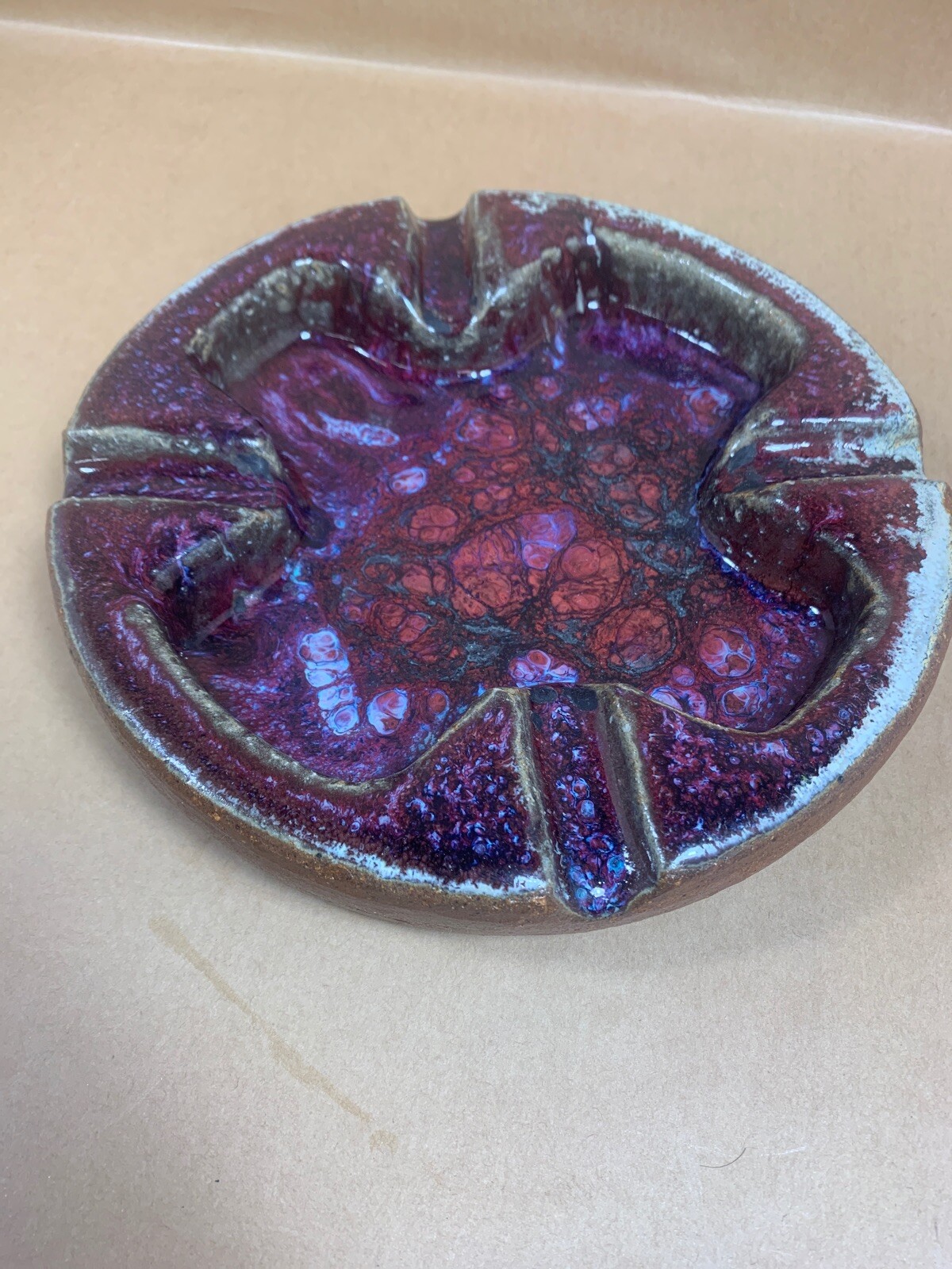 Vintage 1961 Harding Black Studio Pottery Ash Tray - Heavy Glazed Piece ...