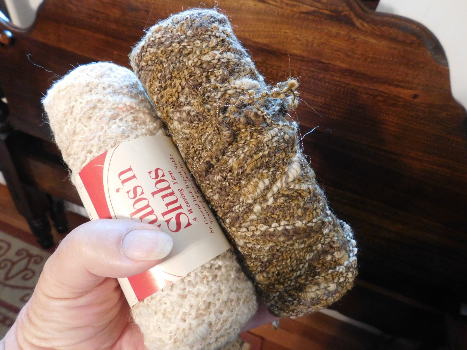 2 CONES NUBS'N SLUBS WEAVING YARN, BROWN & BEIGE, 4 OZ EACH,WOOL | eBay