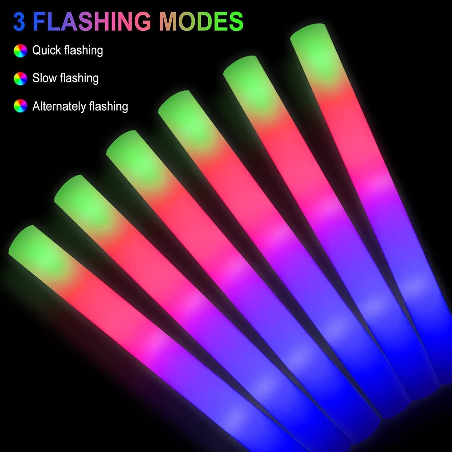 100-600X Light Up LED Soft Foam Sticks Wands Rally Flashing Glow Party ...