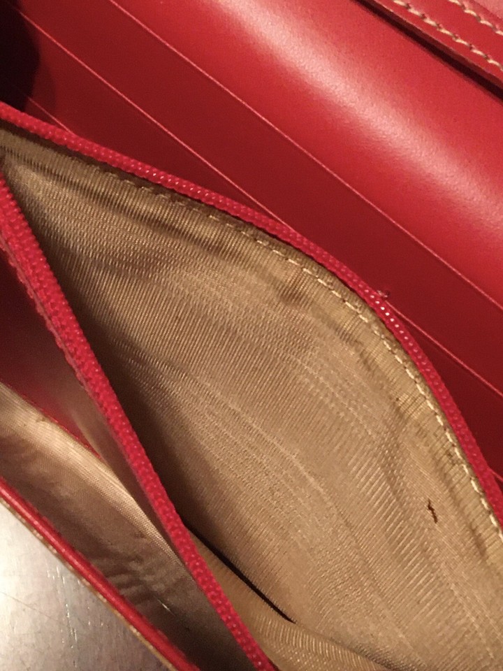 Dooney & Bourke Bright Red Crossbody Clutch Purse Wallet Exceptionally ...