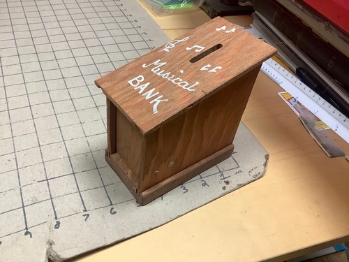 vintage Wooden Exploding Bank - musical w mouse trap inside, v cool | eBay