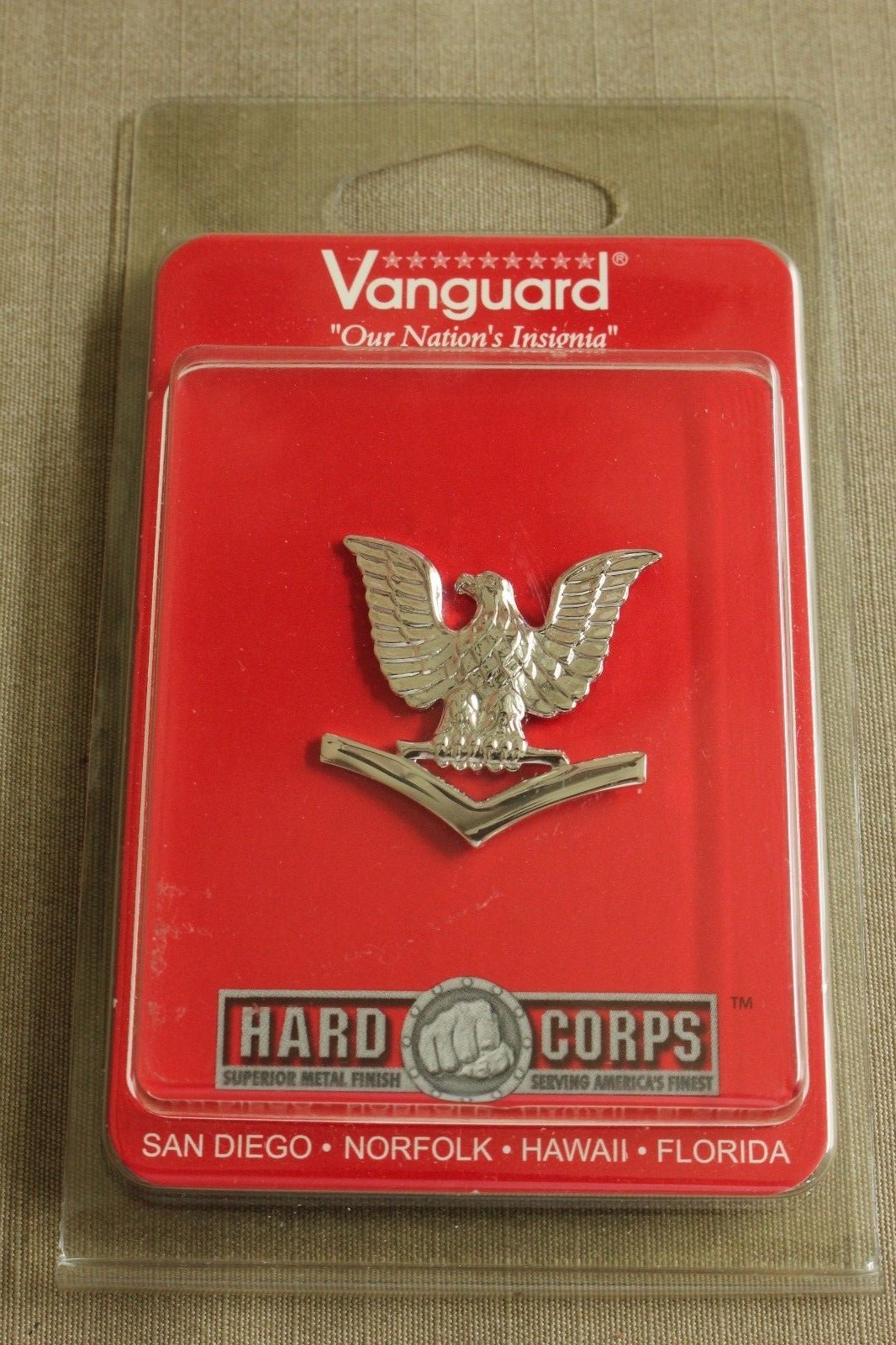 USN US NAVY ALL RATES E-4 PO3 PETTY OFFICER 3RD CL. GARRISON CAP BADGE ...