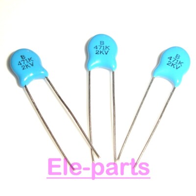 100 PCS High Voltage CERAMIC CAPACITOR 470pF 2KV DIP-2 2000V 471 ...