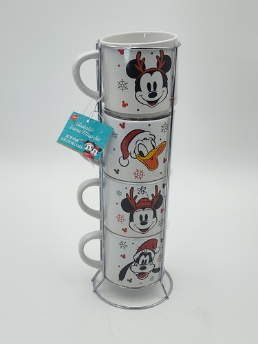🎄 ️Disney Mickey Mouse Stacking Ceramic Mugs Design 10 oz - 📸SEE ...