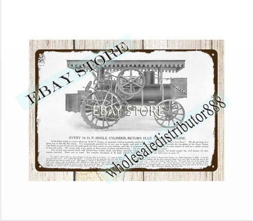 1910 Avery Co traction Engines Threshers Steam Plows metal tin sign | eBay
