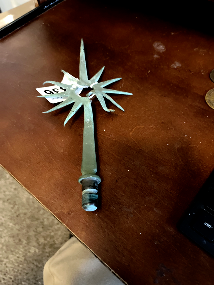 Antique Copper Verde Gris Lightning Rod Star | eBay