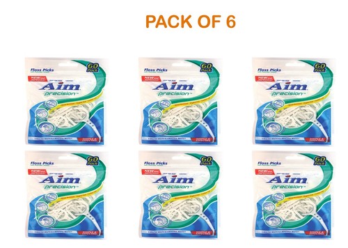 Pack of 6 Aim Precision Plastic Floss Picks, 60-ct. | eBay