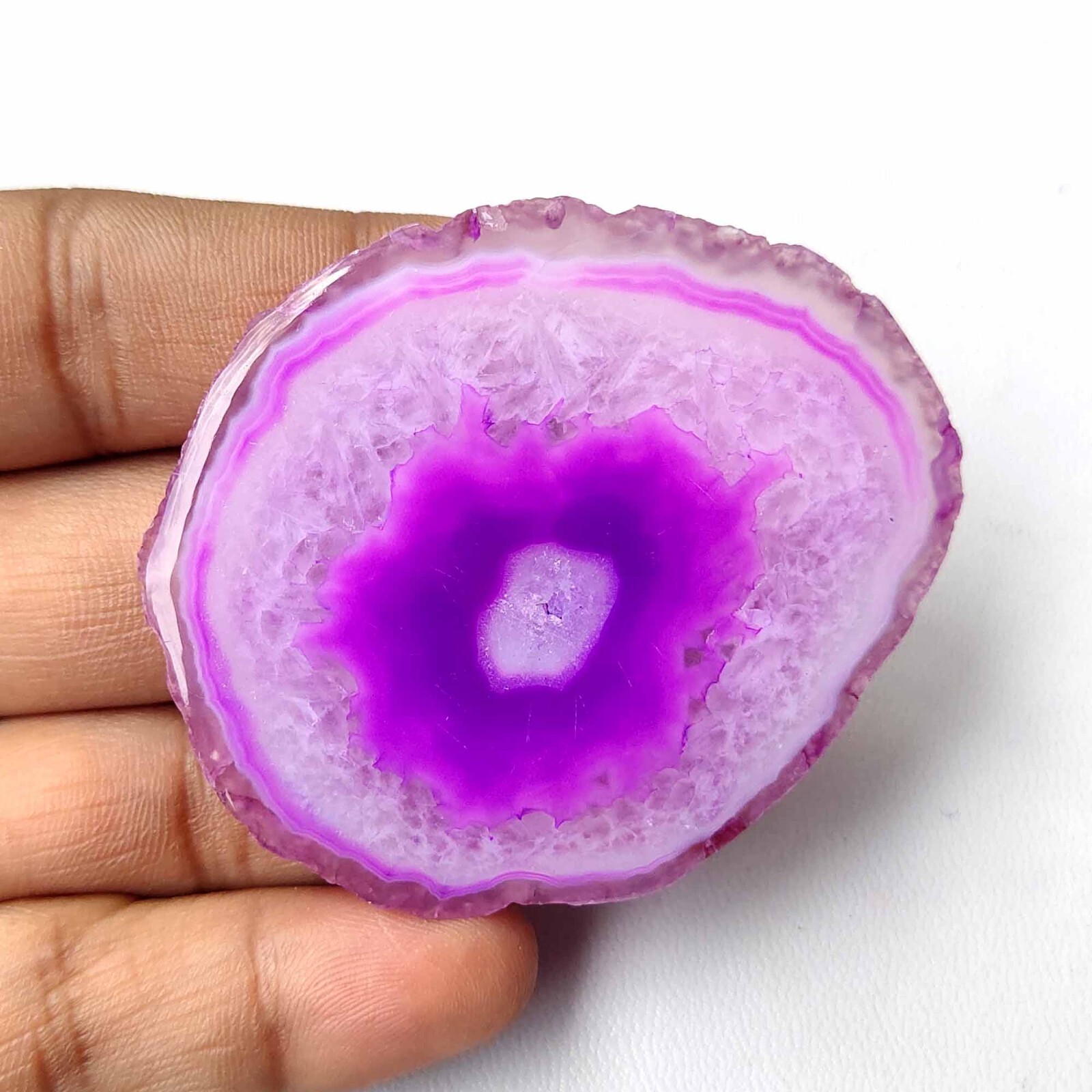 Tendance! Violet Agate Tranche Druse Géode Cabochon Naturel Gemme 166 ...