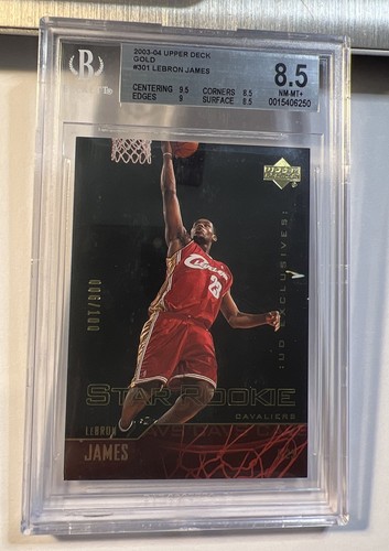 2003-04 Upper Deck - Star Rookie LeBron James #301 Gold Ud Exclusives ...