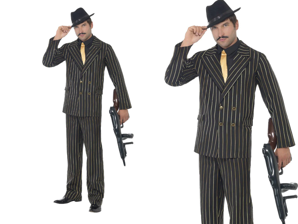 Gangster Costume 1920s Mens Fancy Dress Outfit 20s Zoot Suit Adults New ...