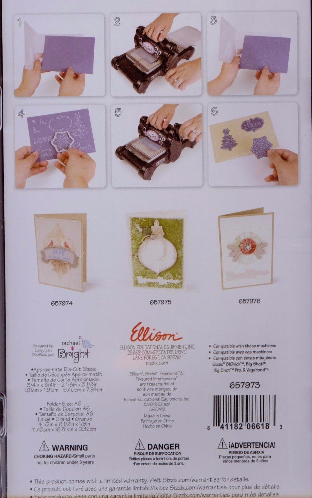 SIZZIX dies & embossing folders COLLAGE FRAMES Christmas Tree Snowflake ...